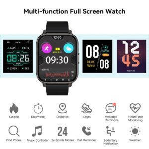 Smart Watch for Men Women 5ATM Waterproof Fitness Tracker Smartwatch with Heart Rate Blood Pressure SpO2 Sleep Mointor Sport Activity Watch for Android iOS Phones with Step Calories Counter Pedometer