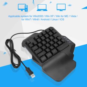 CHICIRIS LED Gaming Keyboard, Portable High & Low Key Layout Fast Response One-Handed Keyboard, Anti-Slip Design for / / / iOS Home