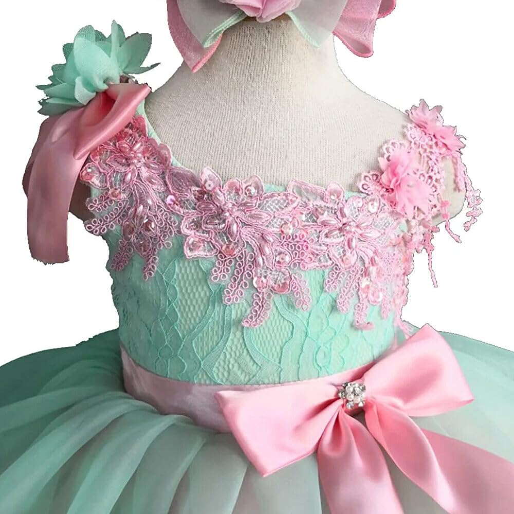 Jenniferwu EB1179MP Infant Toddler Baby Newborn Little Girl's Pageant Party Birthday Dress MINTPINK Size 18-24M