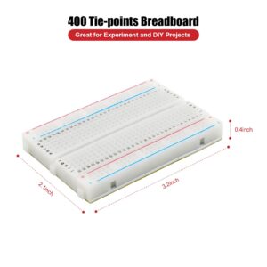 3 Pack 400 Tie-Points Solderless Breadboard Electronic for Beginners, Arduino Prototyping Shield Distribution Raspberry Pi ESP, 3 Piece