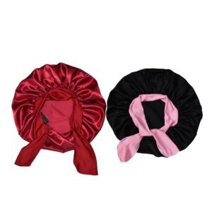 2pcs Pack Baby Bonnet 6-12 Months pre-Tied Bonnet Toddler Bonnet for boy Satin Bonnet for Babies Infant Bonnet for Boys with tie Band Bow