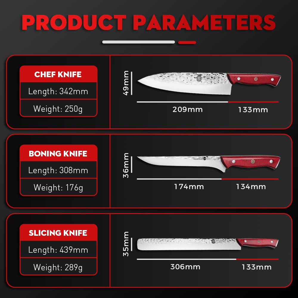 VG10 Slicing Knife, 12 inch Japanese Carving Knife Ultra Sharp Forged High Carbon Stainless Steel Long Brisket Knife For Meat Cutting BBQ Full Tang Kitchen Knives Ergonomic Handle Gift Box