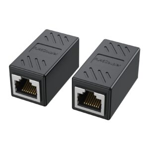 urelegan rj45 coupler 2-pack, ethernet coupler, rj45 in line female to female connector for cat7/cat6/cat5e/cat5 ethernet cable extender (protable size: 34mm*21mm*20mm)