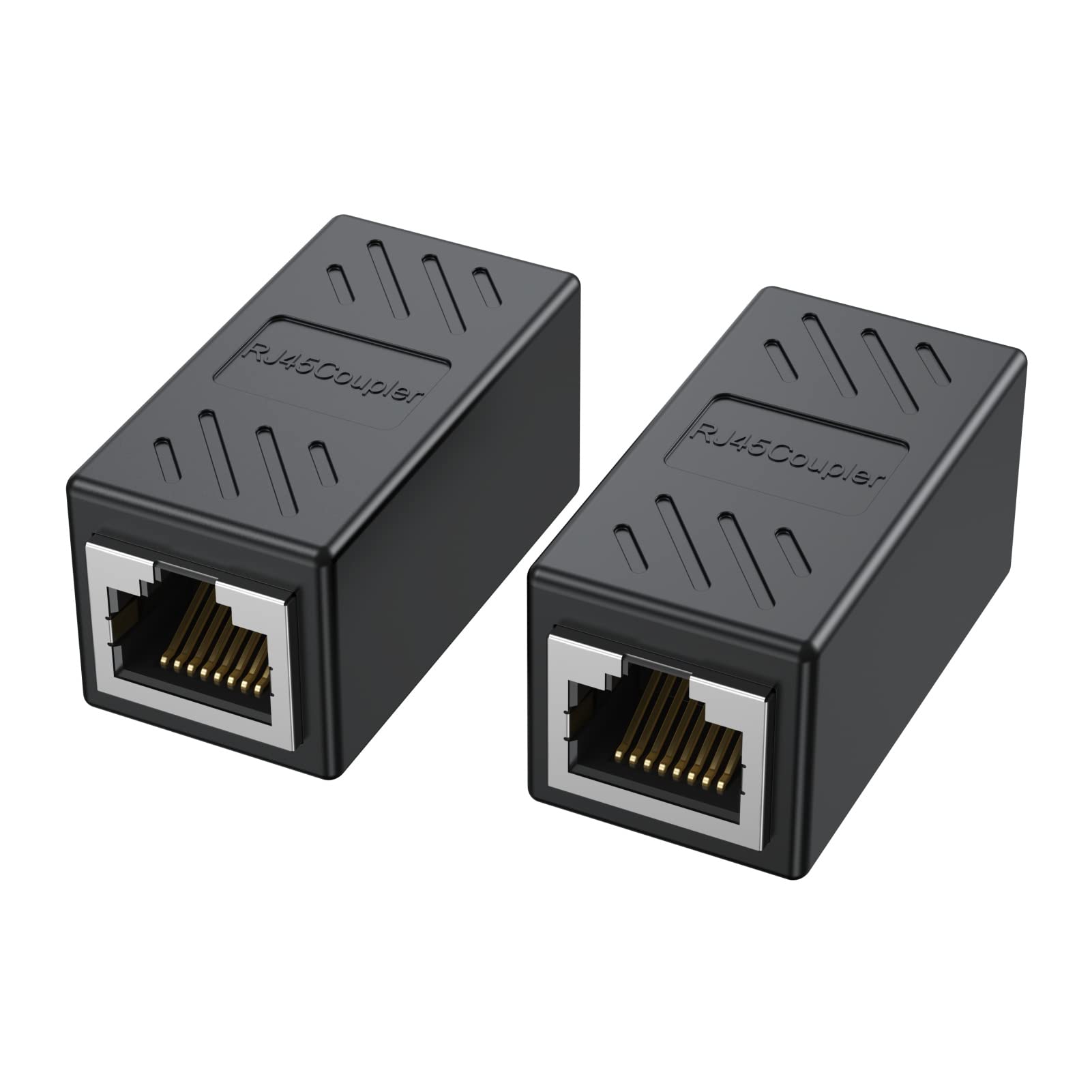 URELEGAN RJ45 Coupler 2-Pack, Ethernet Coupler, RJ45 in Line Female to Female Connector for Cat7/Cat6/Cat5e/Cat5 Ethernet Cable Extender (Protable Size: 34mm*21mm*20mm)