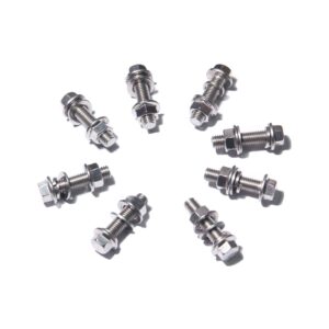 needenr m8-1.25x45mm flanged hex head bolts,stainless steel 304 flange hexagon bolt,nuts,flat & lock washers kits flange hexagon screws for exhaust manifold hardware kit