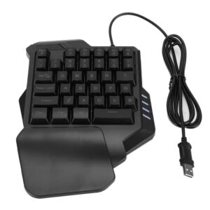 chiciris led gaming keyboard, portable high & low key layout fast response one-handed keyboard, anti-slip design for / / / ios home