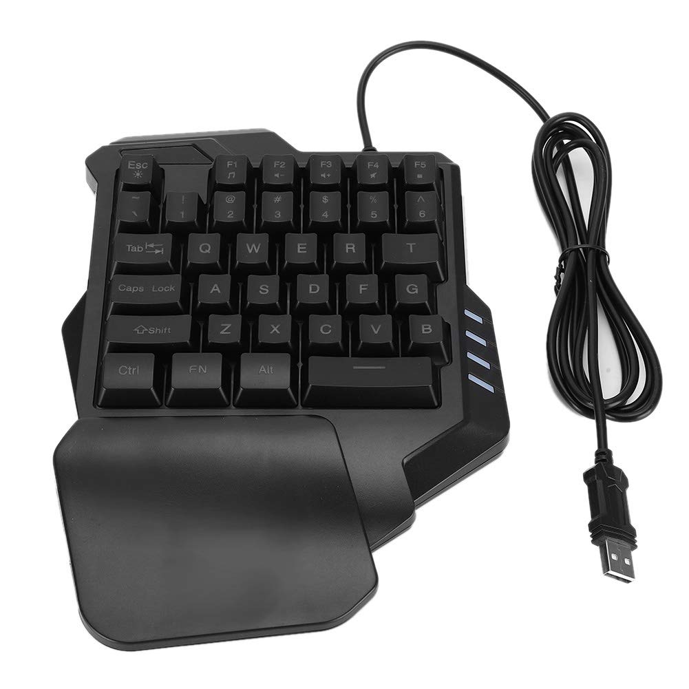 CHICIRIS LED Gaming Keyboard, Portable High & Low Key Layout Fast Response One-Handed Keyboard, Anti-Slip Design for / / / iOS Home