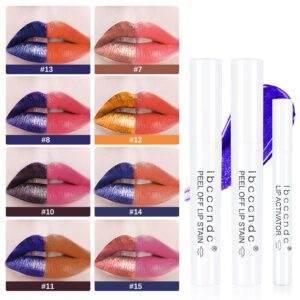 ibcccndc Peel Off Lip Stain Kit Long Lasting Smudge Proof, Waterproof,Tattoo Lipstick 2 Colors Lip Stain for Hyper-Brilliant Color Lips (Charming 10&14)