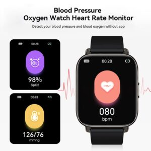 Smart Watch for Men Women 5ATM Waterproof Fitness Tracker Smartwatch with Heart Rate Blood Pressure SpO2 Sleep Mointor Sport Activity Watch for Android iOS Phones with Step Calories Counter Pedometer