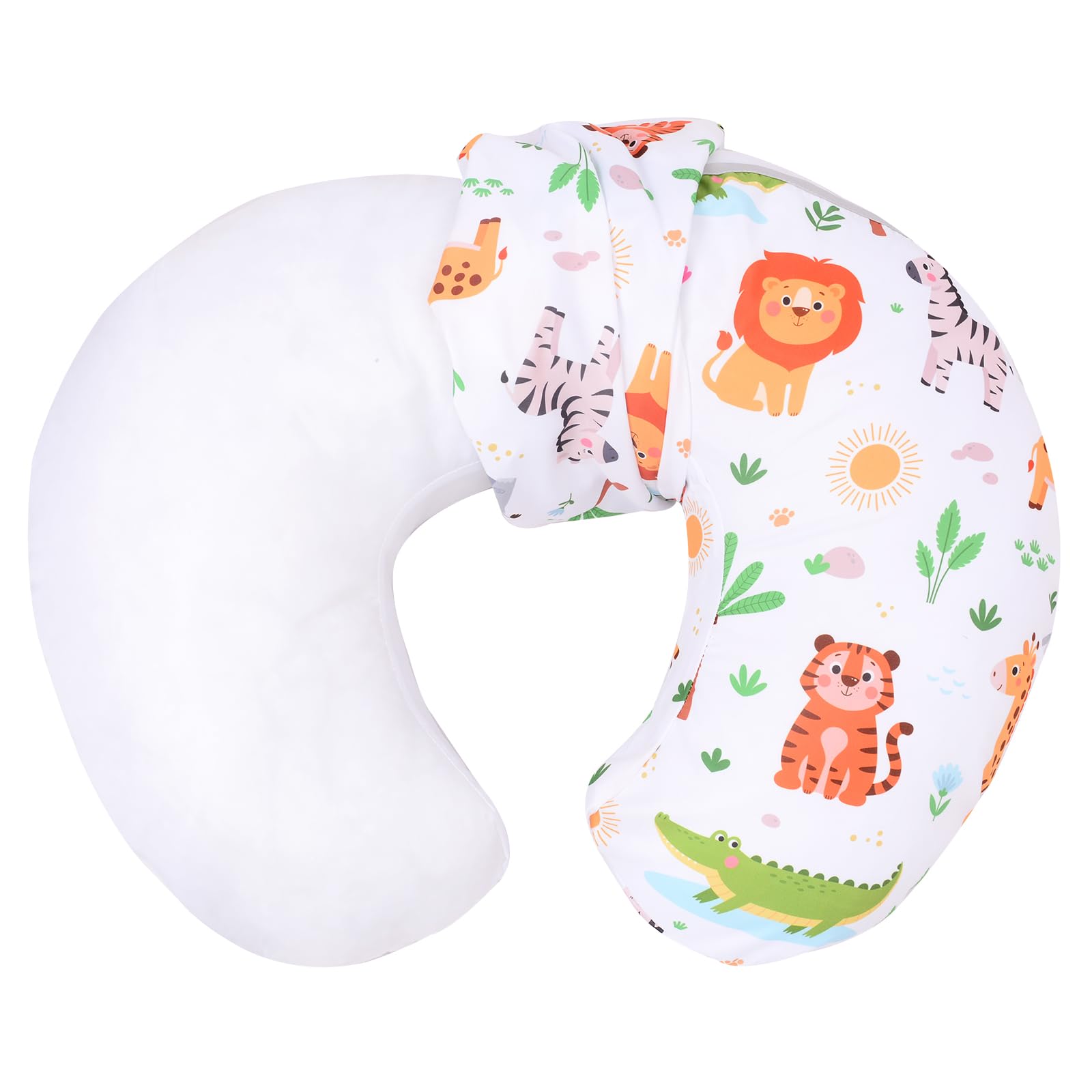 Cloele Stretchy Nursing Pillow Cover - Dinosaur Snug Fitted Nursing Breastfeeding Pillow Slipcovers for Baby Boys Ultra Soft Microfiber Infant Nursing Pillowcase for Newborn