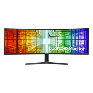 samsung ls49a950uiuxen 49 inch ultra wide curved monitor, qhd dual, 1800r, usb type-c and lan port