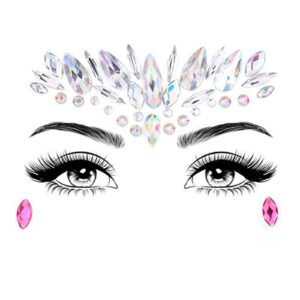 Women Mermaid Face Jewels Stickers Glitter Gems Rhinestones For Makeup 3D Eye Tattoo Festival Accessories Halloween Bindi Body Temporary