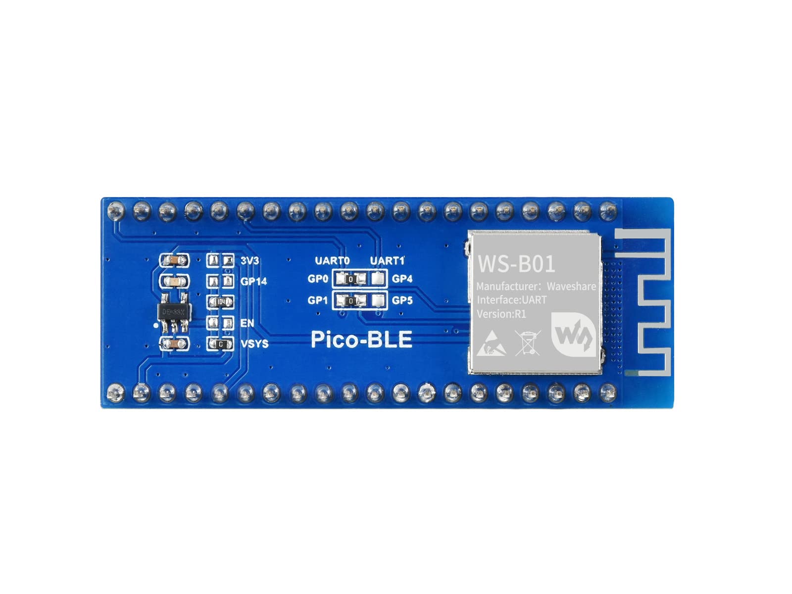 Waveshare Dual-Mode Module for Raspberry Pi Pico SPP/BLE Wireless