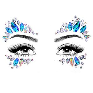 Women Mermaid Face Jewels Stickers Glitter Gems Rhinestones For Makeup 3D Eye Tattoo Festival Accessories Halloween Bindi Body Temporary