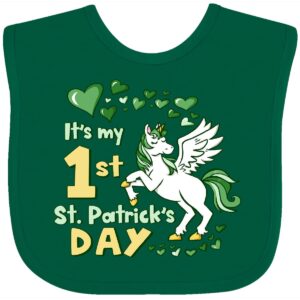 inktastic it's my 1st st. patrick's day baby bib green 40c32