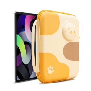 geekshare cute cat 11 inch tablet sleeve case compatible with ipad pro(2021/2020/2018) shockproof case compatible with ipad air4/3 ipad 2020/2019 carrying storage sleeve bag with hand strap