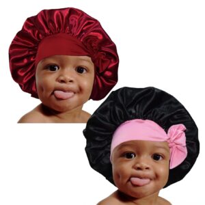 2pcs pack baby bonnet 6-12 months pre-tied bonnet toddler bonnet for boy satin bonnet for babies infant bonnet for boys with tie band bow