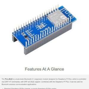 Waveshare Dual-Mode Module for Raspberry Pi Pico SPP/BLE Wireless