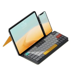 nuphy Air60 Portable Wireless Keyboard, 60% Low Profile Mechanical Keyboard, Supports Bluetooth 5.0, 2.4G and Wired Connection, Compatible with Windows and Mac OS Systems-Gateron Red Switch