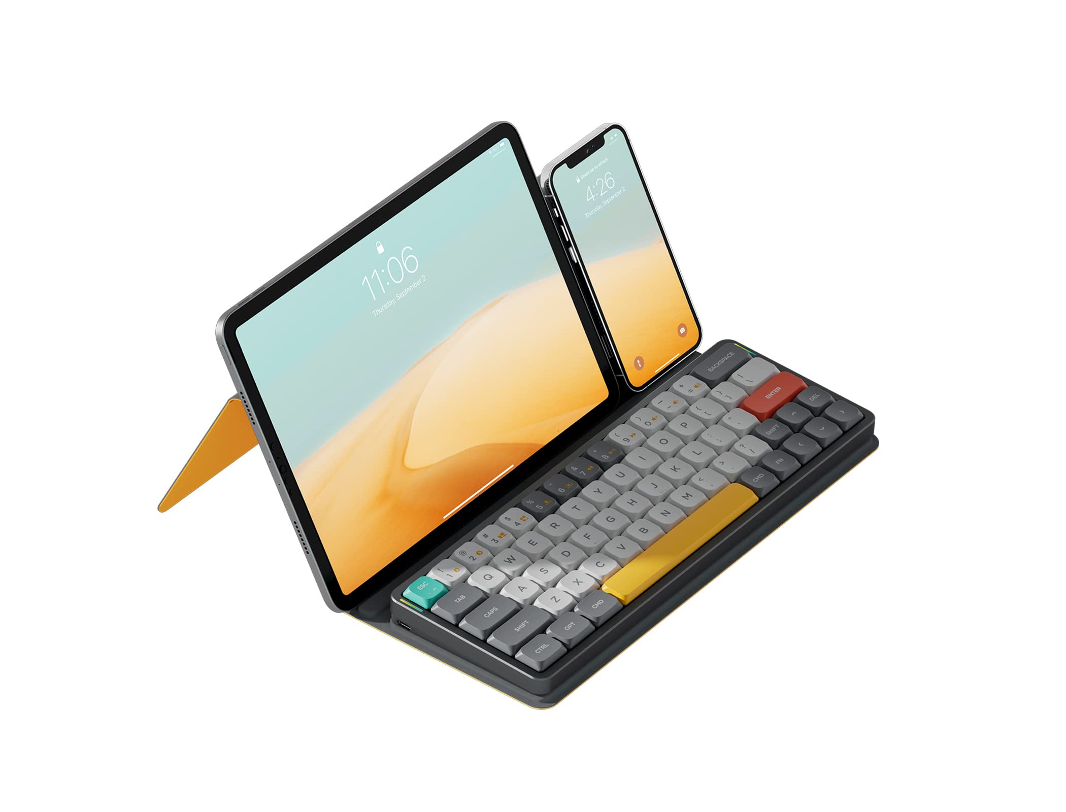 nuphy Air60 Portable Wireless Keyboard, 60% Low Profile Mechanical Keyboard, Supports Bluetooth 5.0, 2.4G and Wired Connection, Compatible with Windows and Mac OS Systems-Gateron Red Switch