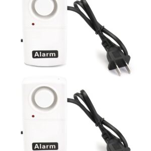 QWORK Power Failure Alarm, 2 Pack Automatic Power Cut Failure Outage Alarm 120db LED Indicator Smart Warning Siren Power by 9V Battery (NOT Included), Plug 220V