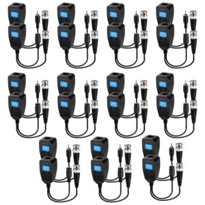 fanbalunke passive video balun connectors 11 pairs passive video baluns with power connector hd bnc to rj45 bnc to ethernet adapter transmitter bnc twisted for 720-5mp cctv security camera system