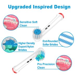 Toothbrush Replacement Brush Heads 8 Pk for Oral B Braun Electric Toothbrush with 4 Pcs Standard Precision Brush Heads & 4 Pcs Soft Toothbrush Heads