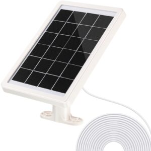 solar panel compatible with wyze cam outdoor, silicone solar panel powered for surveillance camera outdoor, with 6v 3.5w charging compatible with your wyze wireless camera outdoor (white)