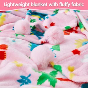 Andywoo Pink Dinosaur Baby Blanket for Girls, Dinosaur Baby Girls Blanket with Vibrant Colors, Cute Dinosaur Toddler Blanket for Girls, Soft and Warm Kids Fleece Blanket - 30x40 Inches