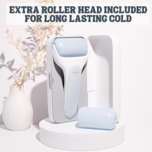 Eli with Love Facial Ice Roller for Face Premium with Carry Case and 2X Rollers for Long Lasting Cold - Eye Roller for Puffy Eyes & Cold Massage for Migraines (Ice Roller)