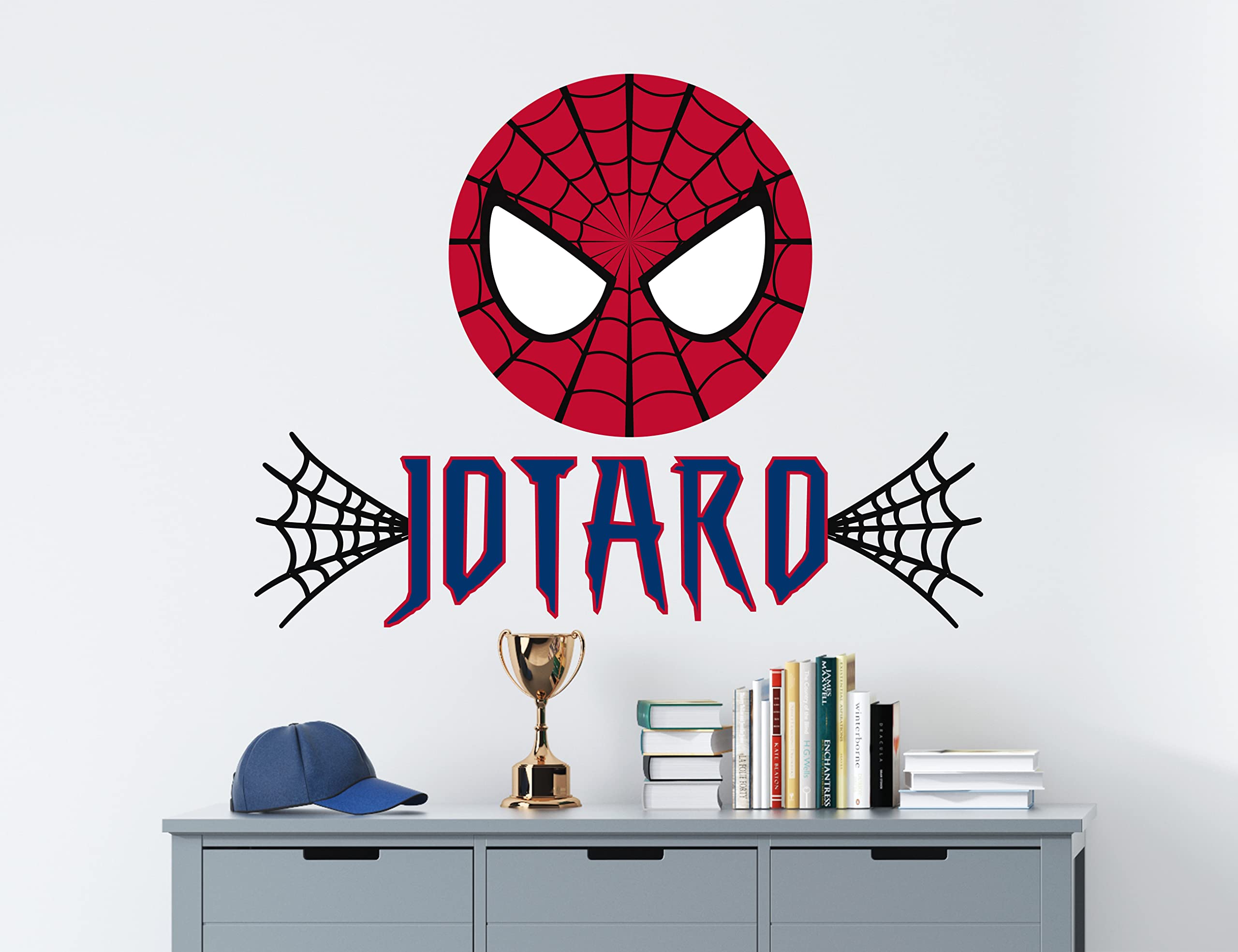 Kyle Cornhole Spider Nursery Wall Decal - Name Letters for Wall Decor - Superheroe Personalized Name Stickers - Custom Vinyl Lettering - Kids Name Decals for Boys KA1509, Green