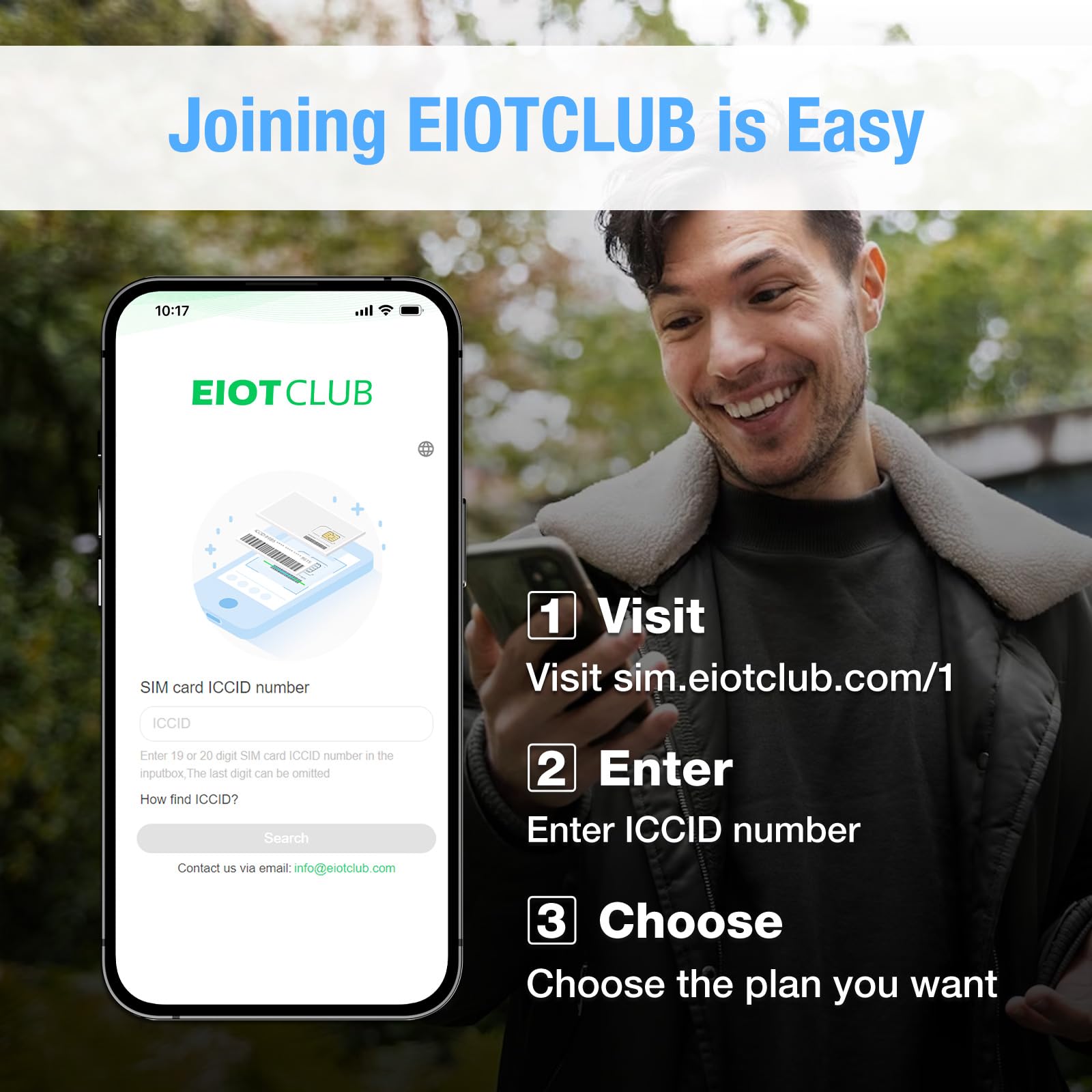 EIOTCLUB Data SIM Card for 360 Days - Compatible with USA Nationwide Networks for Unlocked Security Solar and Hunting Trail Game Cameras IoT Device(USA Coverage, Triple Cut 3-in-1)