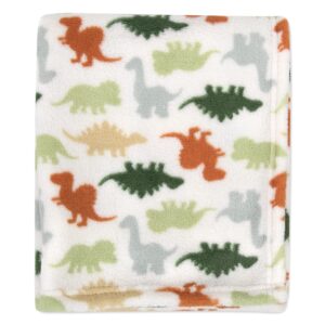 Baby Nursery Essentials Plush Fleece Throw and Receiving Baby Blankets 30x40 Baby Blankets for Boys or Girls (Dancing Dinos & Cool Camo)