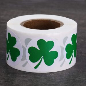 St. Patrick's Day Shamrock Sticker 500 Pcs , Green Day Roll Stickers Clover Seal Decals for St. Patrick's Day Party Decorations and Crafts Supplies.