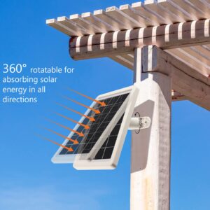 Solar Panel Compatible with Wyze Cam Outdoor, Silicone Solar Panel Powered for Surveillance Camera Outdoor, with 6V 3.5W Charging Compatible with Your Wyze Wireless Camera Outdoor (White)