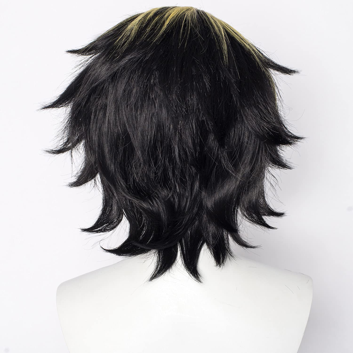 osseoca Hanemiya Kazutora Yellow and Black Warped Juvenile Synthetic Hair Lifelike Anime Halloween Carnival Comic Exhibition Cosplay Hair Natural COS Ombre Wigs (Hanemiya Kazutora)