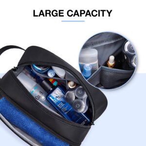 BAGSMART Travel Toiletry Bag for Men, Dopp Kit Water Resistant Shaving Bag for Toiletries Accessories, Black-Medium