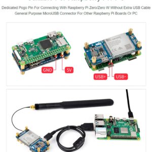 SIM7600G-H 4G HAT for Raspberry Pi and PC Support LTE Cat-4 4G/3G /2G up to 50Mbps Uplink and 150Mbps Downlink for 4G Network GNSS Positioning, Global Band