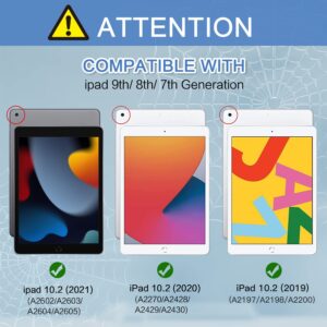 ZoneFoker for iPad 9th Generation Case, for iPad 8th/7th Gen Case with Handle, Adjustable Multi-Angle Stand Heavy Duty Shockproof 9 8 7 iPad 10.2 inch 2021/2020/2019 Cover for Kids Children Boy