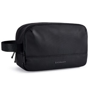 bagsmart travel toiletry bag for men, dopp kit water resistant shaving bag for toiletries accessories, black-medium