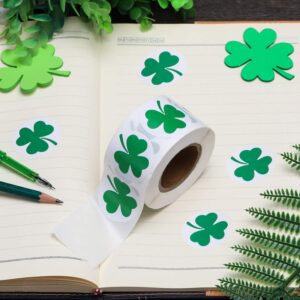 St. Patrick's Day Shamrock Sticker 500 Pcs , Green Day Roll Stickers Clover Seal Decals for St. Patrick's Day Party Decorations and Crafts Supplies.