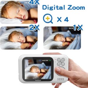 TakTark Baby Monitors, BM802 3.2" Video Baby Monitor with Camera and Audio, No WiFi, Night Vision, 2 Way Audio, Remote Pan & Tilt, VOX Sound Detection, Ideal for New Parents