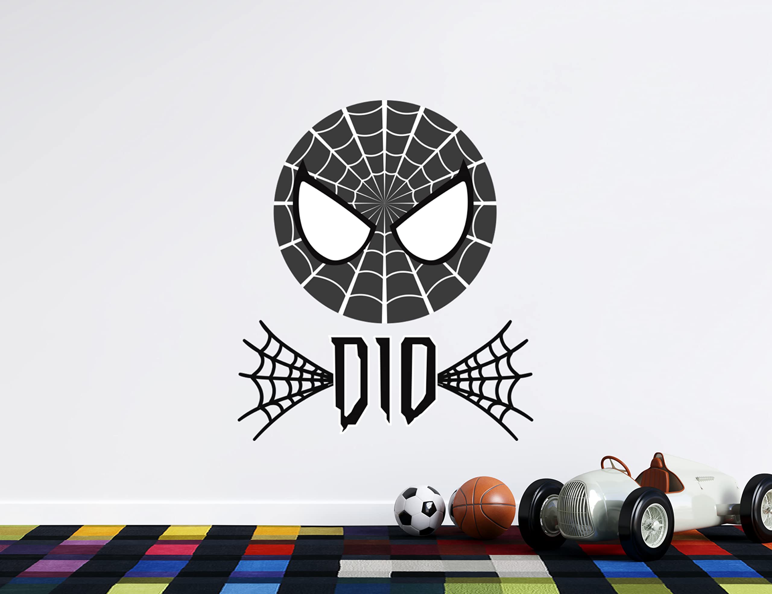 Kyle Cornhole Spider Nursery Wall Decal - Name Letters for Wall Decor - Superheroe Personalized Name Stickers - Custom Vinyl Lettering - Kids Name Decals for Boys KA1509, Green