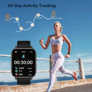 Smart Watch for Men Women 5ATM Waterproof Fitness Tracker Smartwatch with Heart Rate Blood Pressure SpO2 Sleep Mointor Sport Activity Watch for Android iOS Phones with Step Calories Counter Pedometer