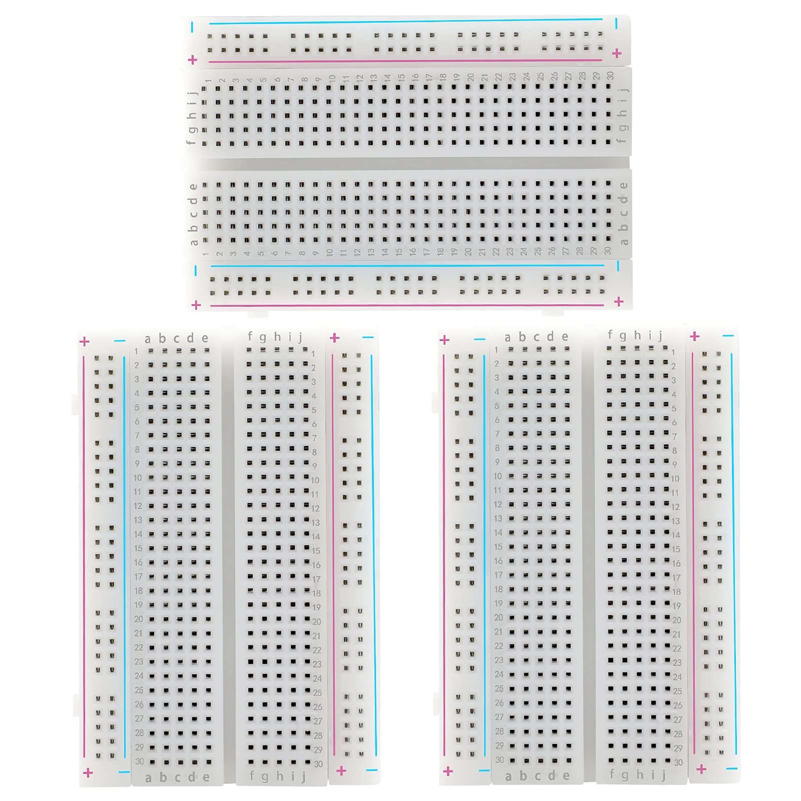 3 Pack 400 Tie-Points Solderless Breadboard Electronic for Beginners, Arduino Prototyping Shield Distribution Raspberry Pi ESP, 3 Piece