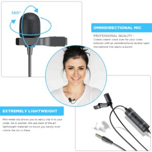 BOYA BY-M1S Professional Lavalier Lapel Microphone Omnidirectional Condenser Mic for iPhone Android Smartphone DSLR Camera, Camcorders, Audio Recorders, PC Laptop Recording