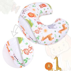 Cloele Stretchy Nursing Pillow Cover - Dinosaur Snug Fitted Nursing Breastfeeding Pillow Slipcovers for Baby Boys Ultra Soft Microfiber Infant Nursing Pillowcase for Newborn