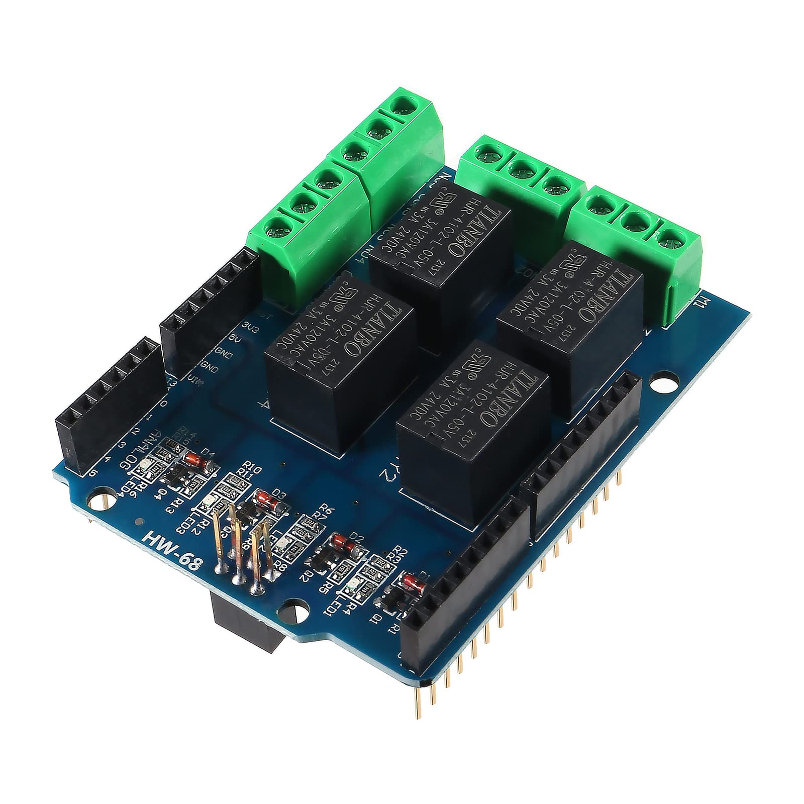 AITIAO 3Pcs 5V 4 Channel Relay Shield Four Channel Relay Control Board Relay Expansion Board for PIC AVR DSP ARM MCU