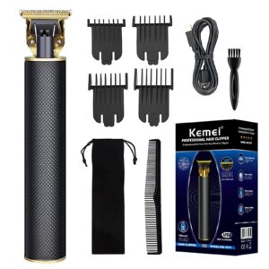 kemei mens clipper cordless hair clippers, razor electric professional beard trimmer grooming shaving machine self hair cutting haircut trimmers cutter,black km-1971