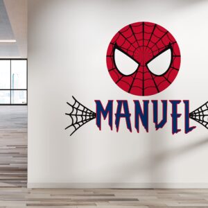 Kyle Cornhole Spider Nursery Wall Decal - Name Letters for Wall Decor - Superheroe Personalized Name Stickers - Custom Vinyl Lettering - Kids Name Decals for Boys KA1509, Green